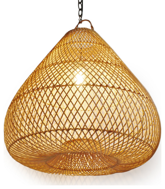 Raw Rattan Batu Drop Lantern Large - Tropical - Pendant Lighting - by ...