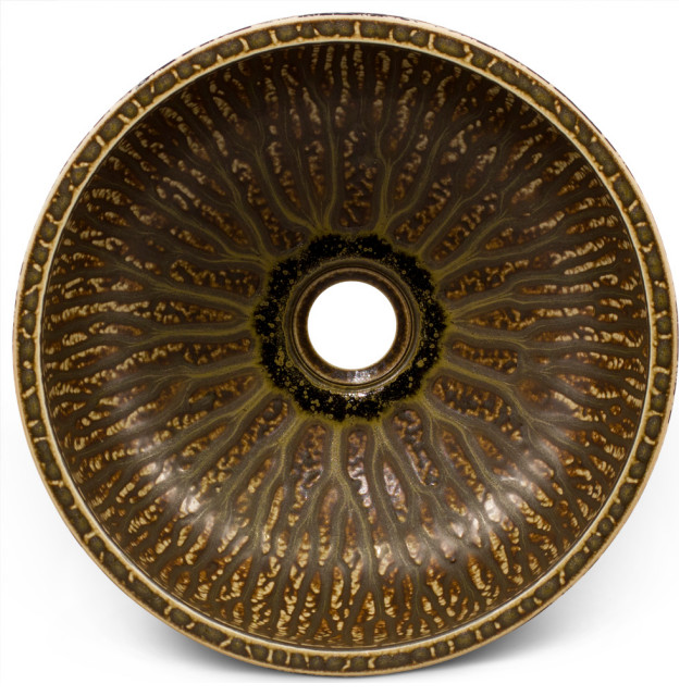 14in Blue and White Cherry Blossom Motif Oriental Porcelain Basin ...