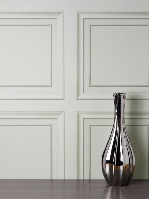 Distinctive Grey Square Panel Wallpaper, Bolt - Transitional ...