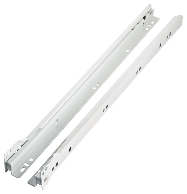 Rok Hardware Blum 22" .75 Extension Euro Epoxy Slide 230M, White, 1 ...