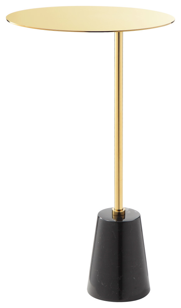 Gold Churchill Side Table Genuine Marble - Contemporary - Side Tables ...
