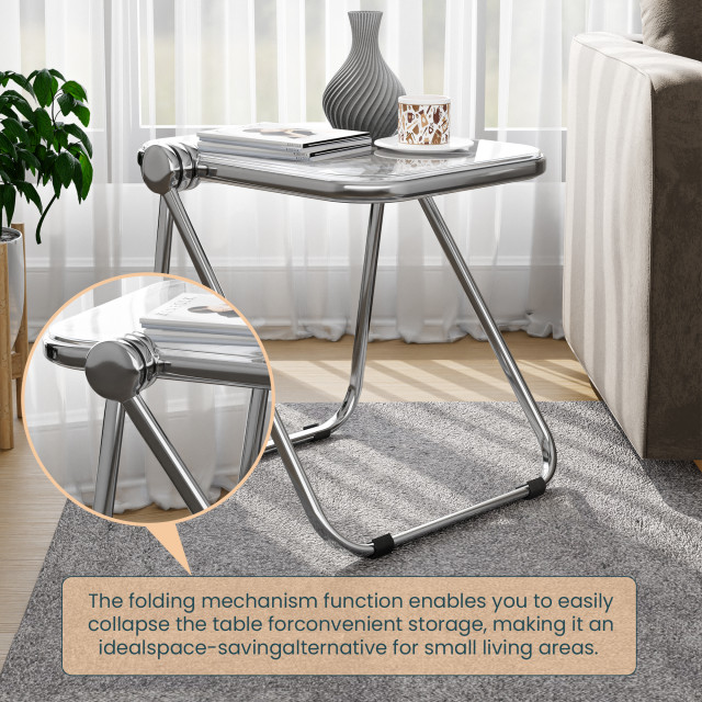 LeisureMod Lawrence Modern Rectangular Folding Table With Aluminum ...