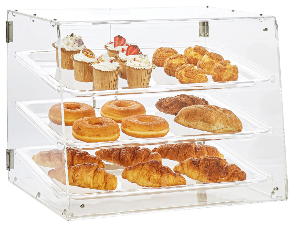 VEVOR 3-Tier Acrylic Bakery Display Case Countertop Donut Pastry Case ...