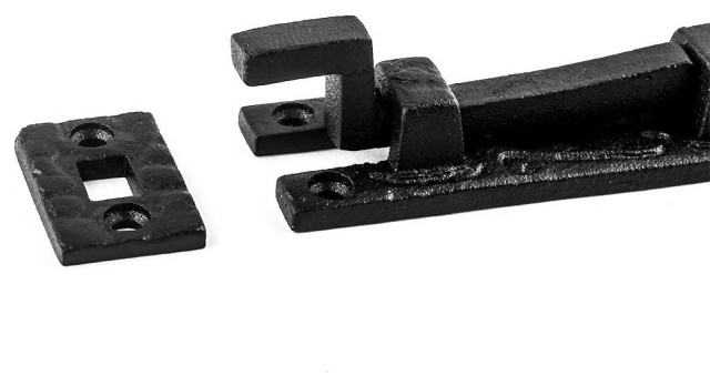 Renovators Supply Black Door Lock Latch 5" Wrought Iron Offset Slide ...
