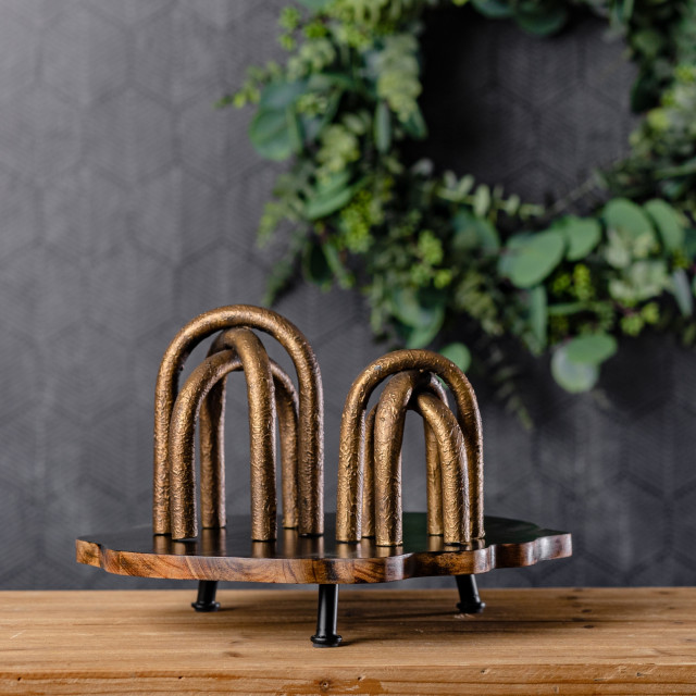 Modern Metal Arches Sculpture, 2-Piece Set - Contemporary - Decorative ...