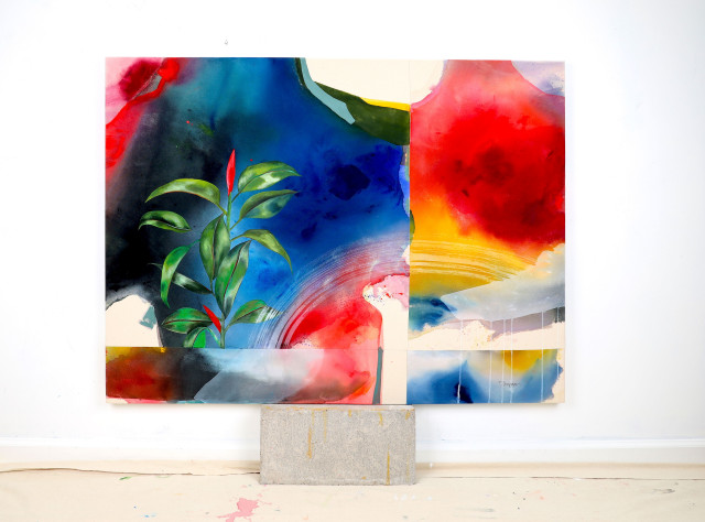 Abstract botanical oil painting, nature tree plant leaf impressionism ...