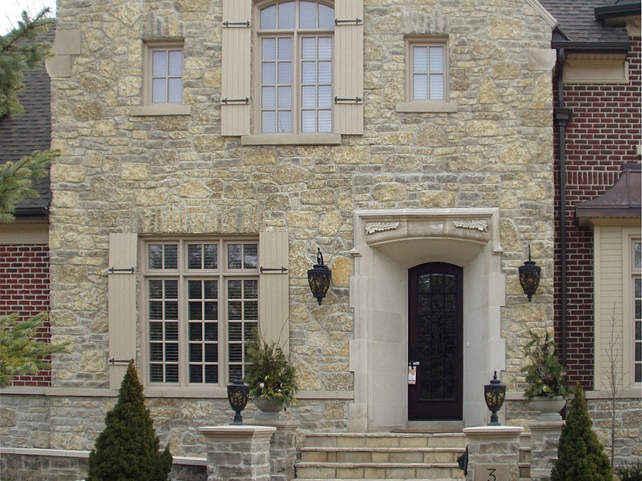 Chateau Tumbled Real Thin Stone Veneer Home Exterior - French Country ...