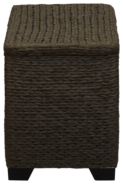 Large Curved Woven Storage Chest, Liner, Paper Rope - Beach Style ...