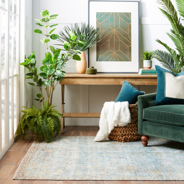 Jaipur Living Stag Oriental Teal/Gold Area Rug, 7'10"x9'10 ...