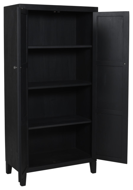 Orchard Tall Cabinet, Transitional Graphite Black Finish, Reclaimed ...