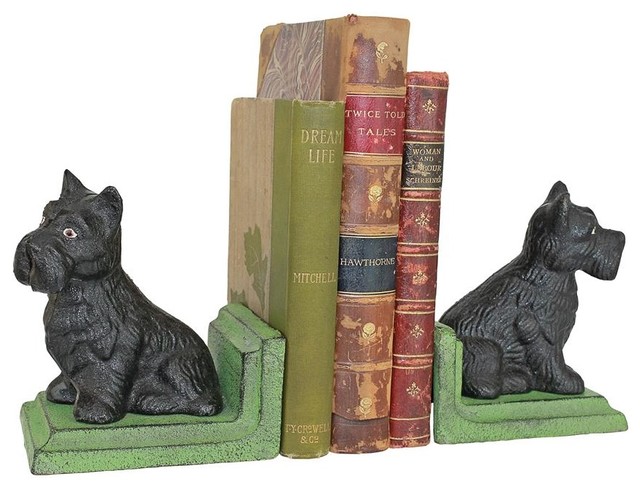 Sitting Scotty Dog Cast Iron Bookend Set - Contemporary - Bookends - by ...