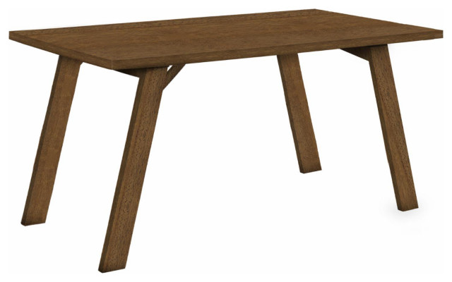 Transitional Dining Table, Straight Cut Angled Legs & Rectangular Top ...