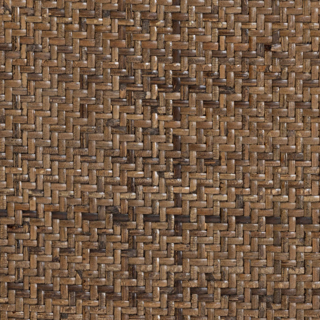 Dacian Mid-Century Brown Woven Rattan and Brown Wood 2-Piece Dining ...