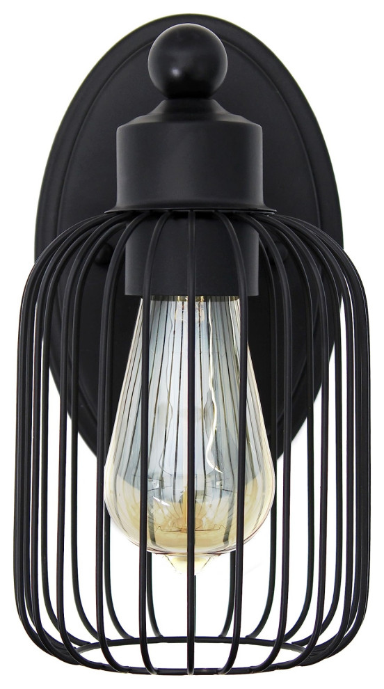 Metal Birdcage Wall Sconce with Matching Metal Oval Backplate Wall ...