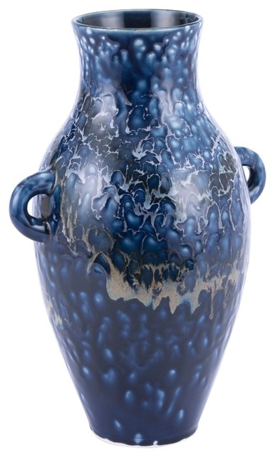 Modern Contemporary Decorative Vase Bottle Jar Decor, Blue, Ceramic ...