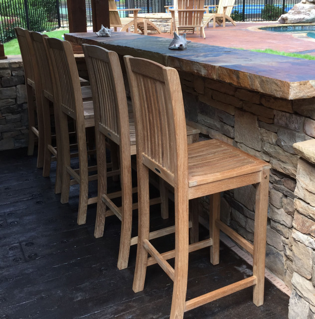 Royal Teak Bar Stool, Natural - Transitional - Outdoor Bar Stools And Counter Stools - by ...