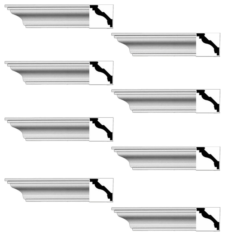 Cornice White Urethane Ashby Simple Design 8 Pieces Totaling 752 ...