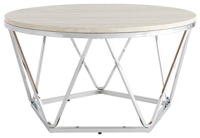 Dorking Faux Stone Round Coffee Table - Contemporary - Coffee Tables ...