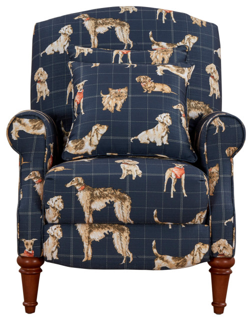 Bird Script Pushback Recliner Manual Reclining Chair Patterned ...