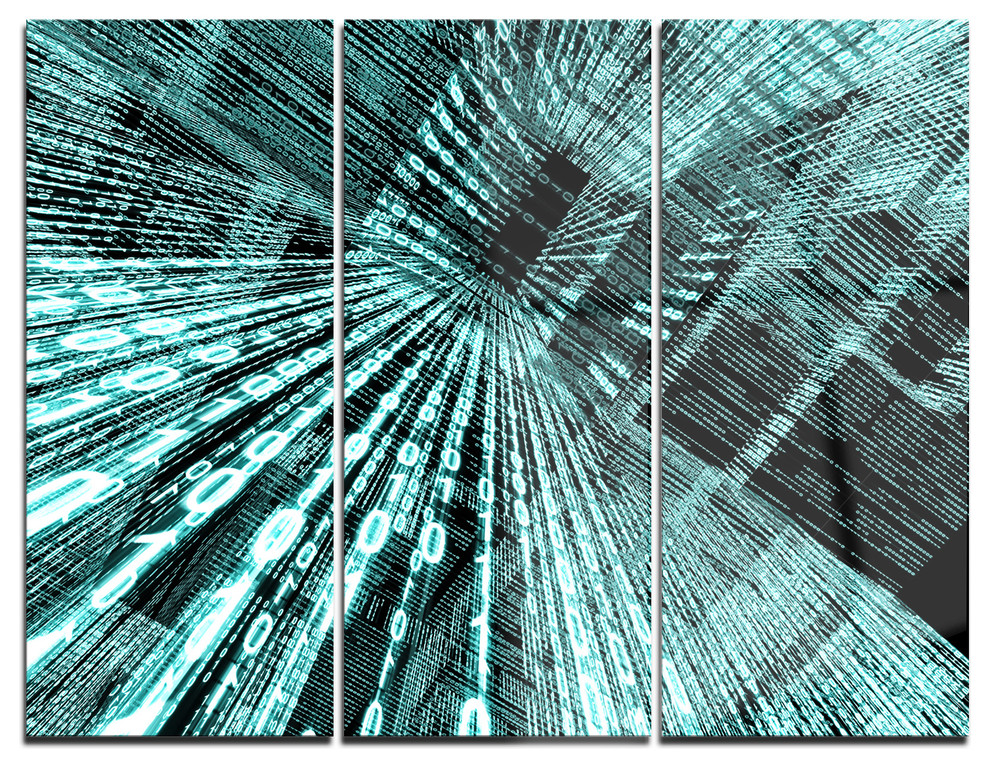 "Binary Code" Metal Wall Art, 3 Panels, 36"x28", 36"x28" 3 Panel ...