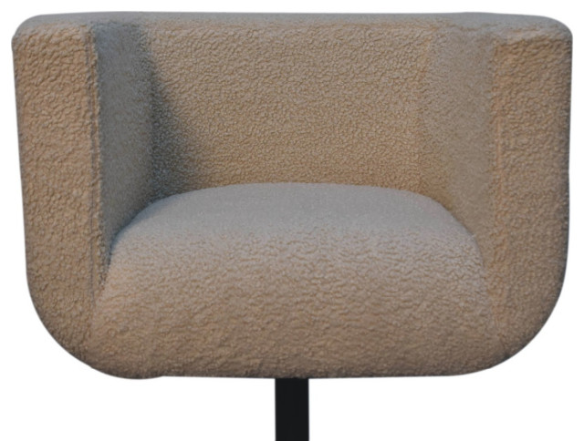 Cream Boucle Swivel Chair - Transitional - Armchairs And Accent Chairs ...