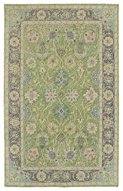 Kaleen Weathered Collection Bright Lime Green Area Rug 9'x12 ...