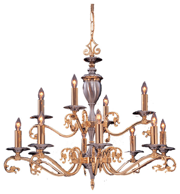 ELK LIGHTING 5635/8+4 Sophia Collection Satin Pewter And Gold ...