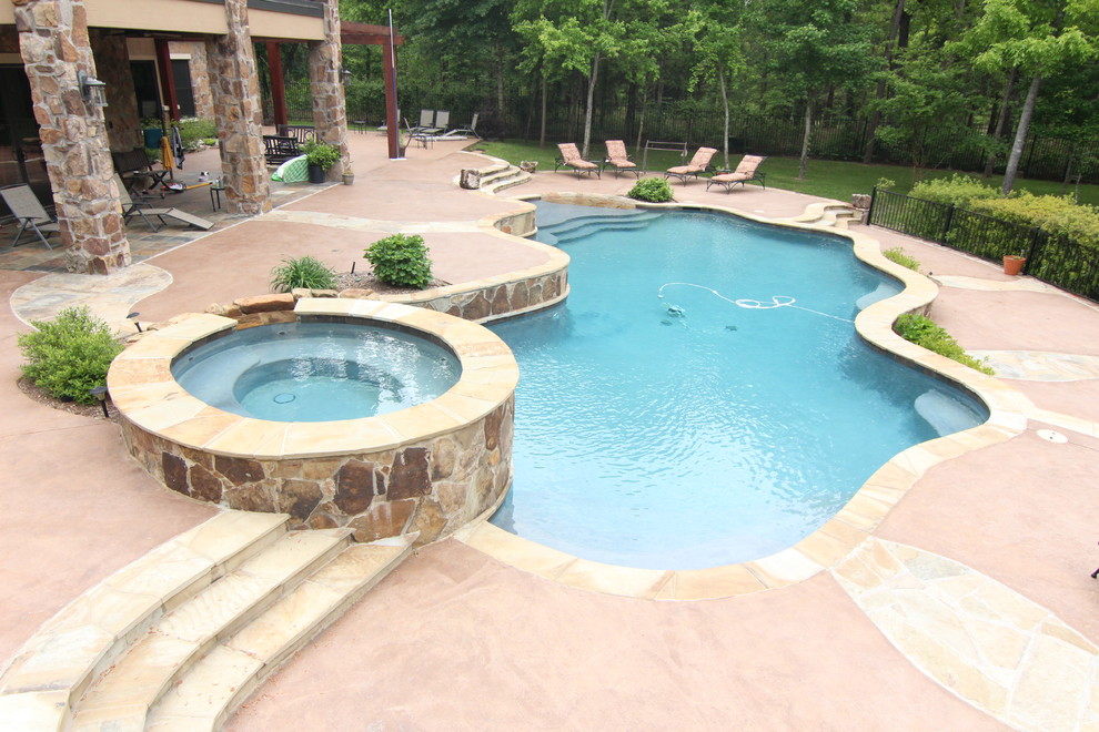 Lagoon Style Pools - Tropical - Pool - Dallas - by Preferred Pools Inc ...