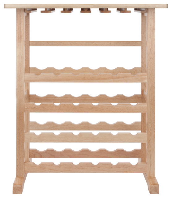 Vinny 24-Bottle Wine Rack, Natural, 31.5"W x 35.67"H x 16.22"D ...