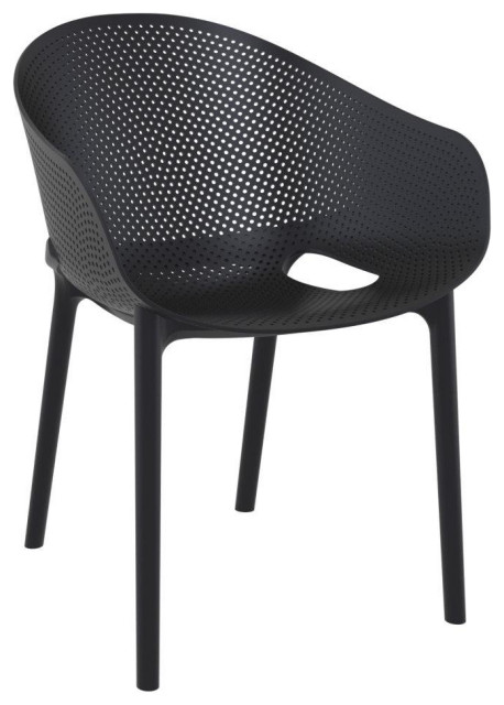 Sky Pro Stacking Dining Chair Black - Contemporary - Outdoor Dining ...