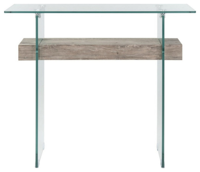 Lacy Console Table, Glass Gray Oak - Contemporary - Console Tables - by ...