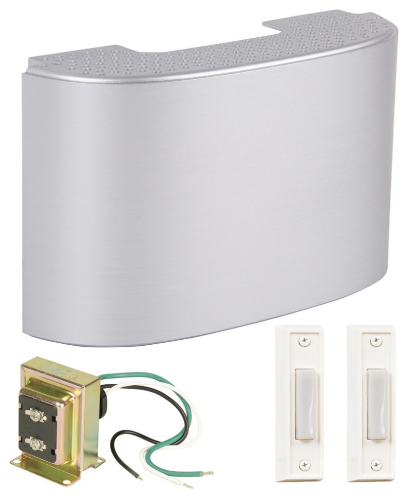 Craftmade Designer Chime Kit w/ 2 White Buttons CK2000-BN - Brushed ...