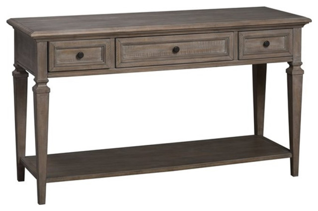 Bowery Hill Traditional Wood Gray Finish Rectangular Sofa Table - Traditional - Console Tables ...