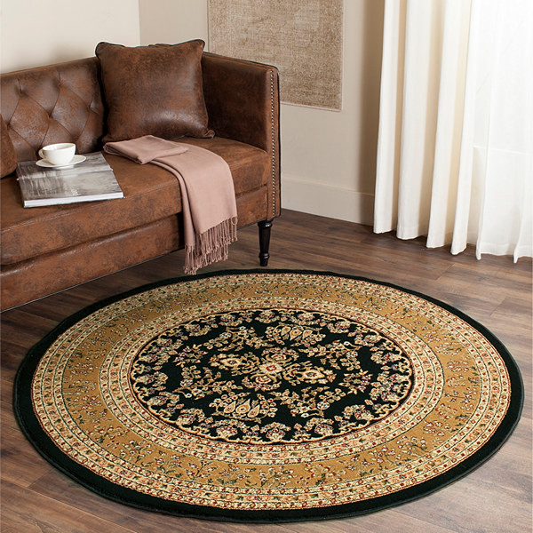 Safavieh Lyndhurst Lnh331D Black, Tan Area Rug, 5'3" X 5'3 ...
