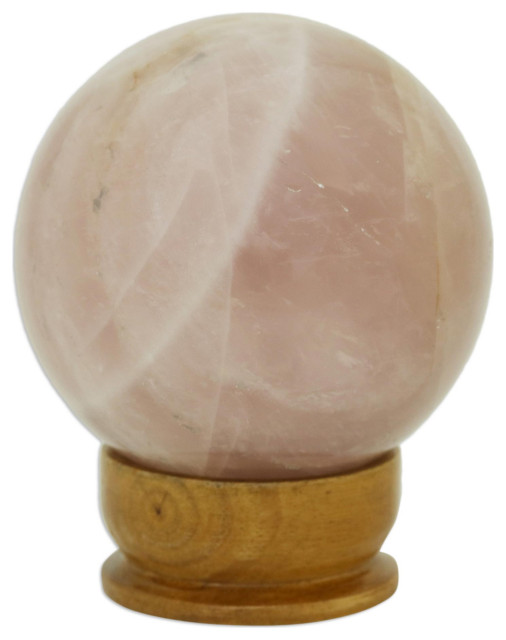 Novica Handmade Pink Love Orb Rose Quartz Sculpture - Contemporary ...