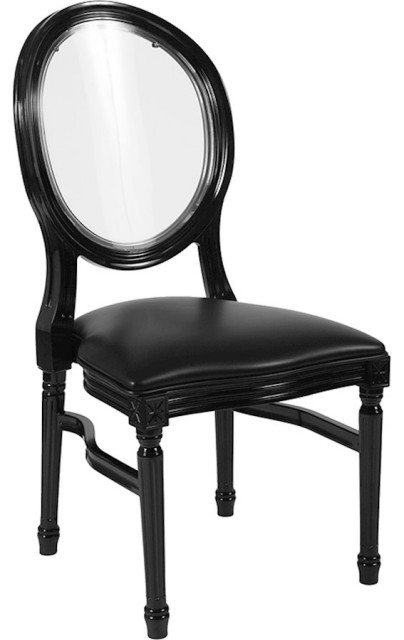 King Louis Chair With Transparent Back, Black - Traditional - Dining ...