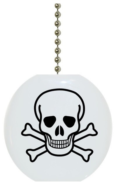 White Skull Crossbones Ceiling Fan Pull - Contemporary - Ceiling Fan ...
