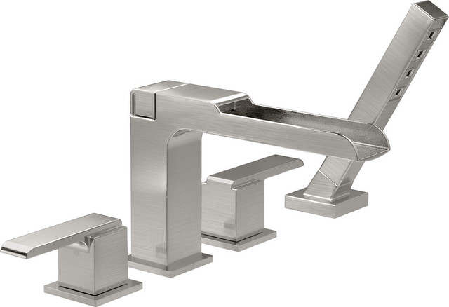 Delta Ara Channel Roman Tub With Hand Shower Trim - Contemporary - Tub ...