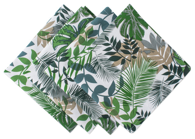 Tropical Leaves Napkin Set of 4, 18x18" - Napkins - by Design Imports ...