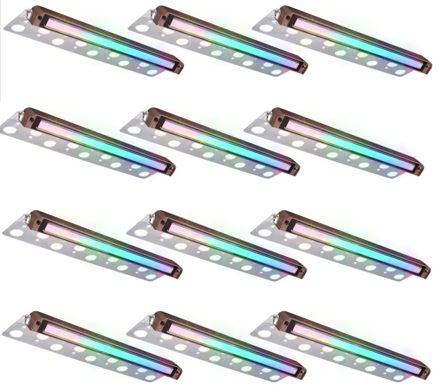 12Pack LED 12" Multi-Color Hardscape Stair Light for Pathway Step Low ...