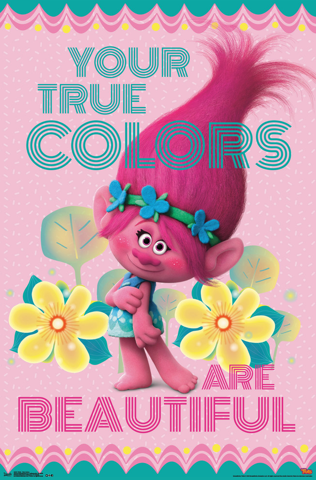 Trolls True Colors Poster, 22.375"x34" - Contemporary - Kids Wall Decor ...
