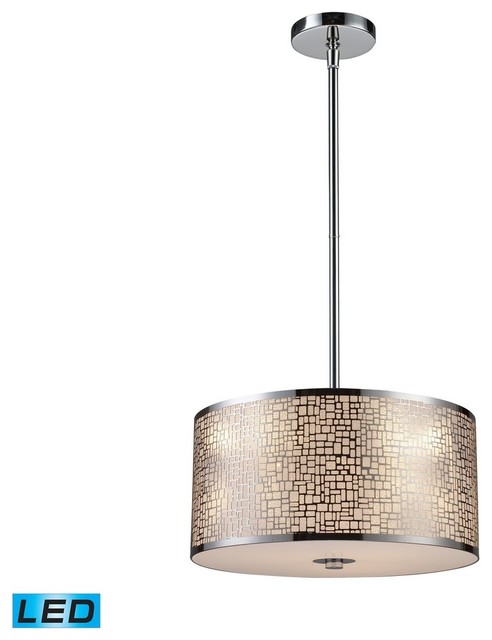 ELK Lighting Medina 3-Light LED Pendant, Polished Stainless Steel ...