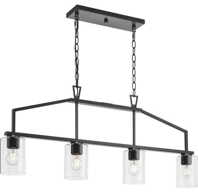 Goodwin 4 Light Island Light, Matte Black - Transitional - Kitchen ...