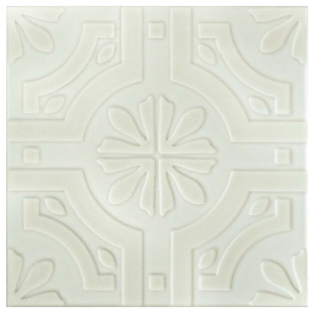 Triple Ceramic Floor and Wall Tile, Real White, Sample - Contemporary ...