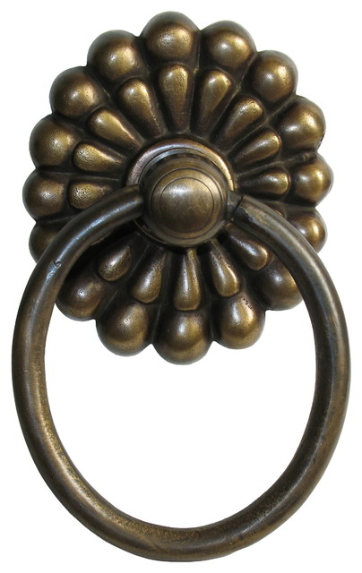 Ring Pull With Engraved Oval Melon Backplate - Traditional - Cabinet ...