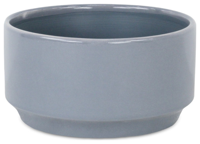 Large Gray Ceramic Pot - Elegant Design - Transitional - Indoor Pots ...