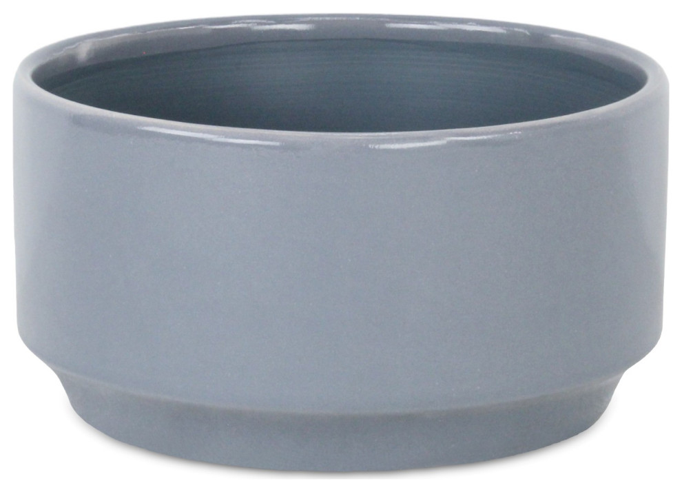 Large Gray Ceramic Pot - Elegant Design - Transitional - Indoor Pots ...
