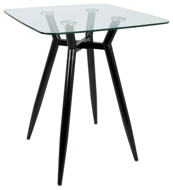 Lumisource Clara Counter Table, Black Metal and Clear Glass ...