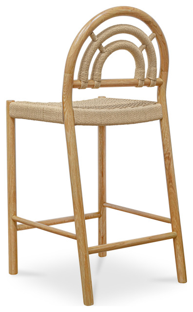 Avery Natural Solid Oak Counter Stool, 18.5W x 20.5D x 39.75H - Beach ...