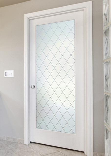 Interior Prehung Door or Interior Slab Door - Diamond Grid - Primed ...